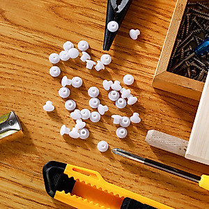 Jetec 300 Pieces 3/16" Plastic Plugs for Round Hole, Screw Cap Drilling Cover Button Plugs for in Furniture Cabinet Cupboard Shelves