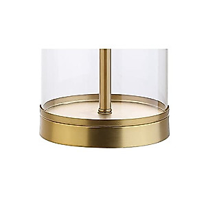 JONATHAN Y JYL2005A Collins 29" Glass LED Table Lamp Modern Contemporary Glam Bedside Desk Nightstand Lamp for Bedroom Living Room Office College Bookcase LED Bulb Included, Clear/Brass Gold