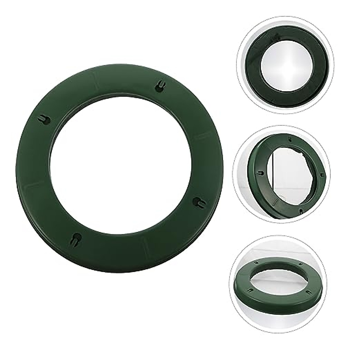 Garneck 3 Pcs Wedding Car Decoration Ring Floral Mud Flower Cage Wreath Form Ring DIY Wreath Frame Green Round Wet Christmas Decor Wedding Flower Head Car Wedding Car Flower Bride Plastic