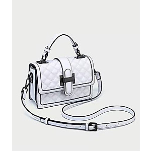 YXBQueen Quilted Crossbody Bags for Women Leather Quilted Purse Top Handle Bag Ladies Handbags Flap Satchel Purse Shoulder Bag