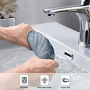 SUPLUCHOM Hand Towel Blue Gray Modern Art Abstract for Bathroom Kitchen Microfiber Fingertip Bath Towels 16 x 27.5 Inch Soft Decorative Home Hotel Gym Laundry Room