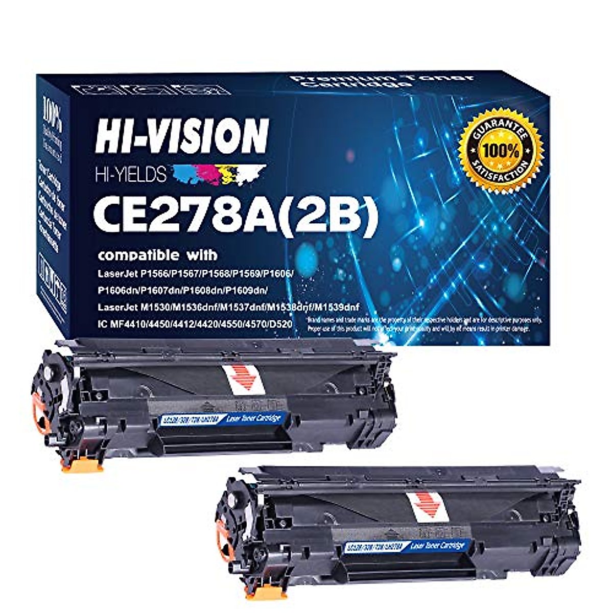 HI-VISION HI-YIELDS 2X Black Compatible Replacement for 78A 278A CE278A Toner Cartridge Used for P1566/P1567/P1568/P1569/P1606/P1607dn/P1608dn/P1609dn; M1530/M1536dnf/M1537dnf/M1538dnf/M1539dnf