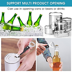 Manual Can Opener Black Can Punch Opener, Stainless Steel Opener for Beers Cans Beverages, Small Bottle Opener Can Tapper for Camping and Traveling (Black)