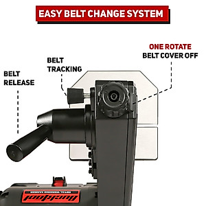 Bucktool Low Speed Bench Belt Grinder Combo, 2.1A 1x30 inch Belt & 6 inch Grinder, 1/3 HP Low Speed Bench Belt Disc Sander Combo for Knife Making, Sharpening, Woodworking, Metalworking