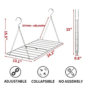 WYCQKL Clothes Drying Rack with 4 S Hooks, Space Saving Clothes Dryer, Fold Flat Laundry Rack for Small Item