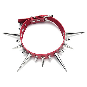 FNQUFUJ Long Spiked Choker Punk Collar Necklace Goth decor Jewelry Gothic Accessories (black)