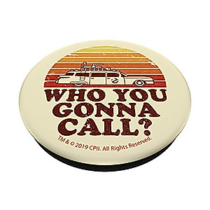 Ghostbusters Who You Gonna Call Retro Stripes PopSockets Grip and Stand for Phones and Tablets