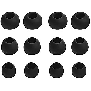 BLLQ 12 PCS Replacement Ear Tips Silicone Earbuds Tips Eartips Compatible with Skullcandy Earphones Compatible with Powerbeats2/3, S/M/L,Black