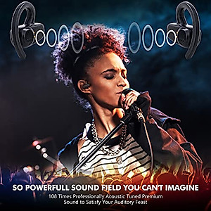 ACREO The Next Generation Open Ear Headphones, OpenBuds【2022 Launched】, True Wireless Earbuds with Earhooks, Bluetooth Workout Headphones, 18 Hours Playtime with Case, IPX7 Waterproof, Black