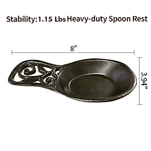 Spoon Rest Vintage Metal Kitchen Spoon Rest, Cast Iron for Cooking Home Decor, Coffee Gold Color