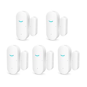 5 Pack WiFi Wireless Door Window Sensor,TUYA Smart Alarm with Free Notification APP Control Home Security Alarm System，Compatible with Alexa Google Assistant