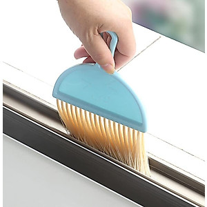 Small Broom and Dustpan Set for Home, Mini Clean Brush with Dust Pans Cute Hand Broom Brush Dust Pan with Hanger Hole, Small Cleaning Brush Set for Desktop Computer Table Keyboard (3PCS)