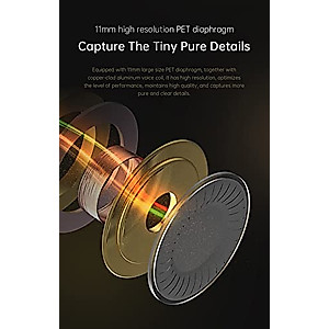 FEDAI Wired Earphones with Microphone X1 in Ear Monitors Headphones Earbud IEM Comfortable,Earfins,3.5mm Plug for Computer Mobile PC Game,Sport Earbuds for Workouts Running(Blue, with mic)