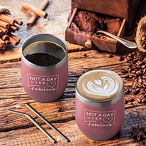 Birthday Gifts for Women - Thank You Gifts, Funny Inspirational Gifts for Women, Mom, Grandma, Wife, Daughter, Sister, BFF, Coworker - 12oz Vacuum Insulated Wine Tumbler Gifts Idea With Lid