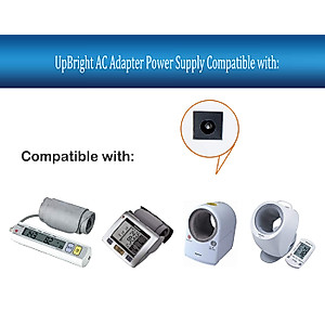 UpBright 6V AC/DC Adapter Compatible with Panasonic EW3109 EW3122 EW3152 EW31225 Blood Pressure Monitor BP 1000 1000HR 1100 HealthRider H30X C550E Reebok TREC PT 600 CCS T790 SAW-0602000 Power Supply