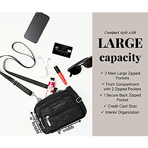 Baggallini womens Triple Zip Bagg, Black Quilt, One Size US