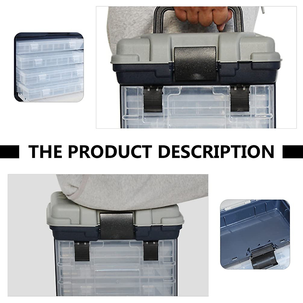 Wakauto 1pc Box fishing box fishing tool storage suitcase for kids fishing lure case plastic toolbox suitcases for kids Four-Layer Tool Case Sewing kit handheld child abs compound