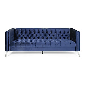 Christopher Knight Home Hillel Sofas, Midnight Blue, Silver