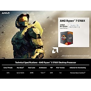 INLAND Micro Center AMD Ryzen 7 5700X 8-Core 16-Thread Unlocked Desktop Processor Bundle with MSI B550-A PRO ProSeries Motherboard (AMD AM4, DDR4, PCIe 4.0, SATA 6Gb/s, M.2, USB 3.2 Gen 2 ATX)