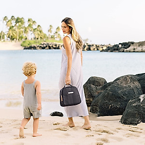 Petunia Pickle Bottom Tandem Bottle & Lunch Tote | Perfect for Bottles, Snacks & Wireless Pump | Holds up to Three Regular Sized Bottles | Insulated Lining & Easy to Clean | Carbon Cable Stitch