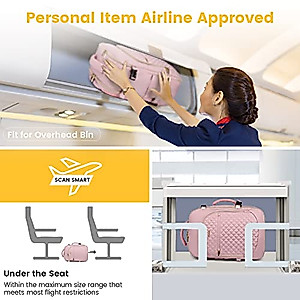 LOVEVOOK Large Travel Backpack Women,40L Flight Approved Carry On Backpack Fits for 17.3inch Laptop,Anti-Theft Large Casual Daypack with 3 Packing Cubes, Pink