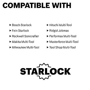 BOSCH OSL005C 5-Piece Starlock Oscillating Multi Tool Assorted Set Blades for Mixed Applications in Metal, Wood and Other General Purpose Materials with Included Case