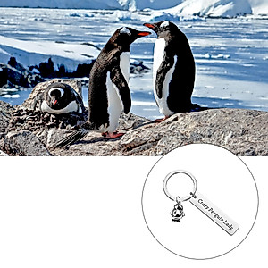 BNQL Crazy Penguin Lady Keychain Gift for Animal Lovers