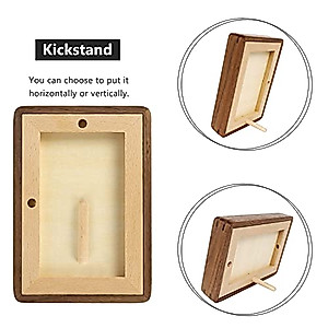 Natural Wood Photo Frames Inspired Tabletop Picture Frame with Mat, Vertical or Horizontal Display (Walnut, 3x4 matted to 2x3)