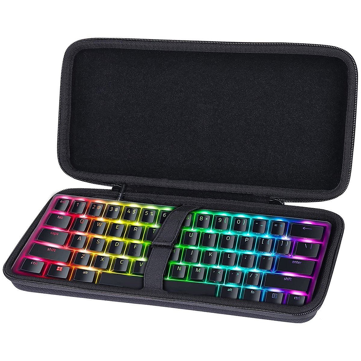 Co2CREA Hard Travel Case Replacement for Razer Huntsman Mini / Snpurdiri / MageGee Gaming Keyboard (Black)