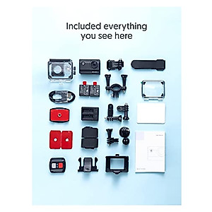 KOVOSCJ Sports Action Camera 4K 50FPS Sports Camera Touch Screen 4X Zoom with 20MP EIS Multiple Accessories 40M Waterproof Underwater Camera Remote Control for Vlog Recording
