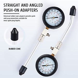 Orion Motor Tech Compression Tester, 8PCS Engine Cylinder Pressure Gauge for Petrol Gas Engine, 0-300PSI Engine Compression Tester Automotive with Adapters for Cars Trucks Motorcycles Marines ATV UTV