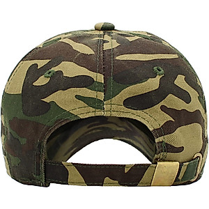 KB-LOW CAM Classic Cotton Dad Hat Adjustable Plain Cap. Polo Style Low Profile (Unstructured) (Classic) Camouflage Adjustable