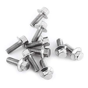 10pcs M8 Flanged Hex Head Bolts Flange Hex Screws 304 Stainless Steel Hex Screws Bolts Fasteners Hex CoverHead with Flange Silver (M8X16) ﻿