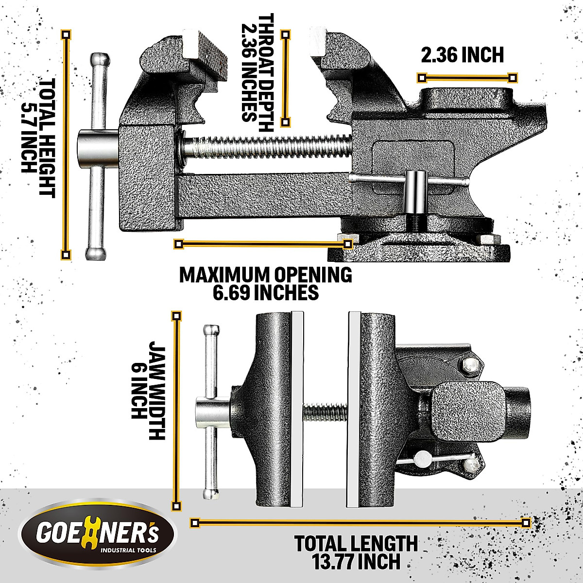 [Upgraded] Bench Vise 6” - Table Vice For Workbench, Utility Vise with Heavy Duty Cast Iron, Multi-Jaw, 270 Degree Swivel Base, Larger Anvil, Easy Adjustment for Woodworking, Workshop DIY Uses