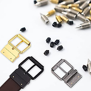 Cuyacili 120pcs Belt Buckle Screws Belt Tip Replacement Screws with Cross Screwdriver for Belt Repair, Ladies Handbag Hardware Luggage Side Buckle Tail Buckle DIY Sewing Craft (3 Size)