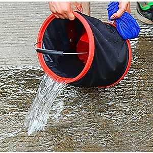 ARISKEY Foldable Water Bucket, 12L/3.1Gallons Collapsible Bucket with Cleaning Towel, Durable(2000D Oxford Cloth) Pop Up Bucket Portable Folding Bucket for Car Washing and Cleaning Camping Fishing