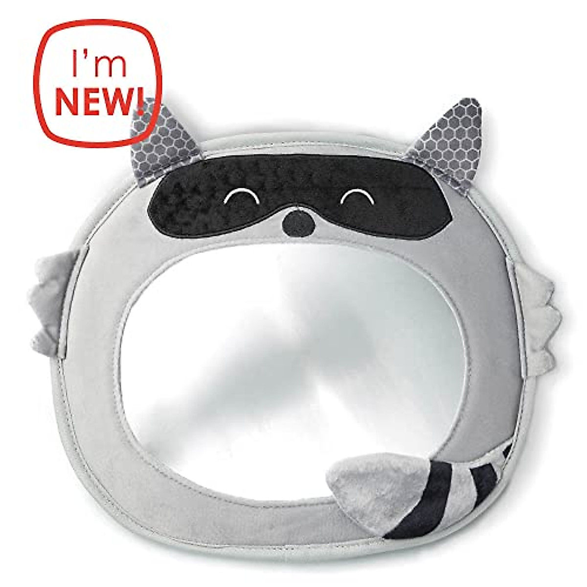 Diono Easy View Racoon Character Baby Car Mirror, Safety Car Seat Mirror for Rear Facing Infant, Fully Adjustable, Wide Crystal Clear View, Shatterproof, Crash Tested