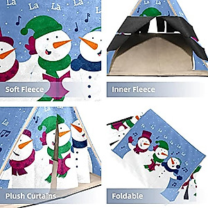 Y-DSIWX Guinea Pig Hideout Cozy Hamster House Cave for Bunny Chinchilla Hedgehog Small Animal Cute Christmas Snowman Singing Song