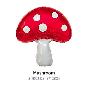 3PCS 31'' Mushroom foil balloons. Mushroom decor- Alice in Wonderland theme party decoration, Mushroom birthday party supplier. baby shower, wedding, forest plant party decorations.