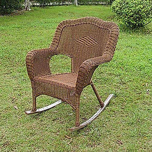 International Caravan Furniture Piece Camelback Resin Wicker Rocker