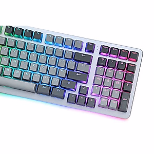 DROP Shift Mechanical Keyboard — Full-Size 1800 Layout (99 Key), Kailh Hotswap Switches, Programmable, Backlit RGB, USB-C, Doubleshot PBT Keycaps, Aluminum, Tactile (Gray, Halo Clear)