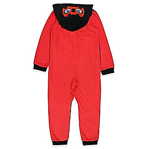 Komar Kids Miraculous Ladybug Girls Girl Power Full Zip Blanket Sleeper Hooded Pajama, 4 Black