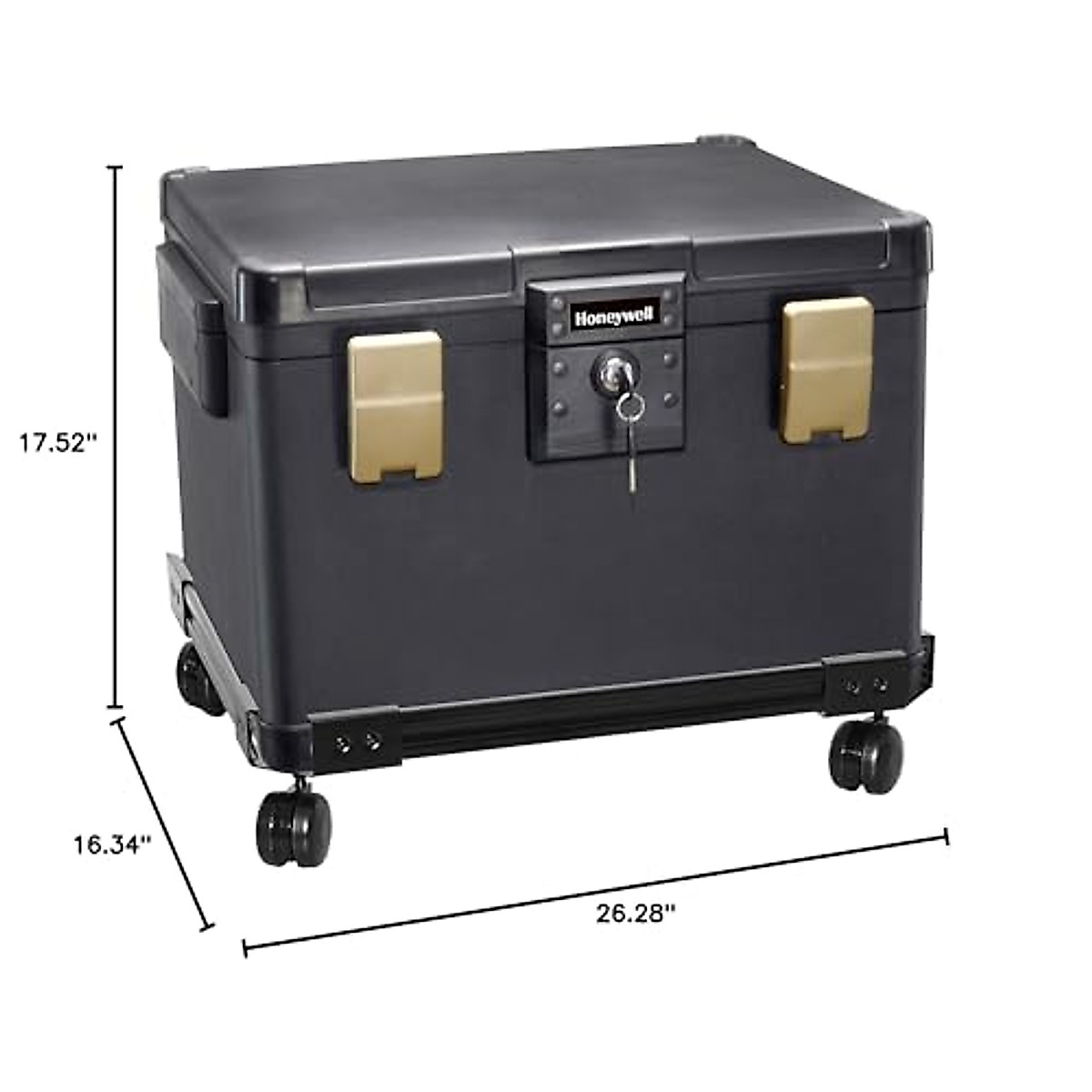 Honeywell Safes & Door Locks - Large Safe Box Chest for Home - Waterproof & Fireproof Safe with Wheels - Fits Letter, Legal & A4 Files - Strong ABS Plastic Document Safety File Box - 1.06 Cu - 1112W
