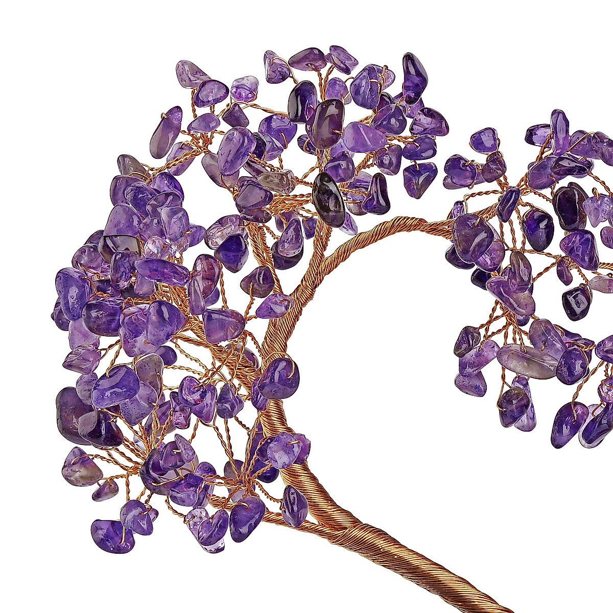 Jovivi Amethyst Crystal Heart Money Tree Healing Gemstone Bonsai Tree for Wedding Ceremony Reiki Balancing Energy Meditation Feng Shui Wealth & Good Luck Home Indoor Office Decor 7.87"-8.26"