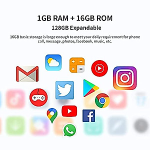 KXD 6C Cell Phone 4G Android Phones Unlocked 5.5" Full-Screen Phone 8MP Camera Smartphones Face ID 2500mAh Battery 16GB ROM with 64GB Expandable Memory Mobile Phones US Version (Blue)