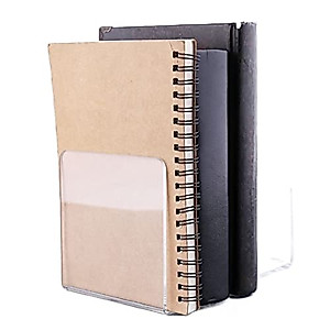 SZYAWsd File Sorters 2Pcs L-Shaped Clear Acrylic Bookends Desk Organizer Desktop Shelf Book Holder School Stationery Office Accessories Decoration