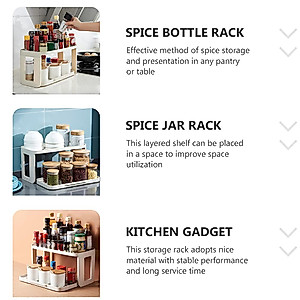 Hemoton Pull Out Shelf Jar Rack Bottle Stand Bathroom countertop Organizer Valet Tray Rack Organizer Storage Shelf Organizer Tray Jewelry Organizer Stand Metal White Make up Corner Frame