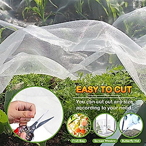 10x50FT Garden Netting,Fine Garden Mesh Netting Pest Barrier Bird Netting Mosquito Net Garden Bed Row Cover Nylon Net Fabric for Vegetables Plants Fruit Trees Flowers (10x50FT)