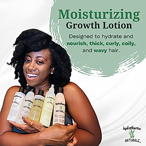 Hydratherma Naturals Daily Moisturizing Growth Lotion 12 oz. - For Thick, Curly, Coily, and Wavy Hair - Excellent for Chemically Treated or Natural Hair - Prevents Breakage and Shedding
