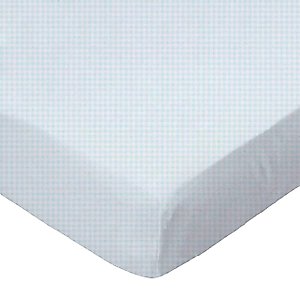 SheetWorld 100% Cotton Jersey Flat Crib Toddler Sheet 28 x 52, Blue Gingham, Made in USA